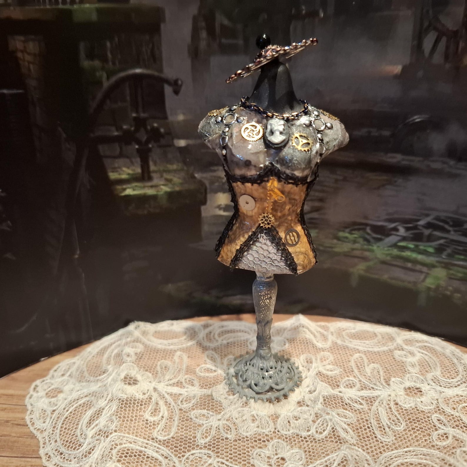 Dollhouse Steampunk Dressed Mannequin, Miniature Dummy With Clock Gears ...