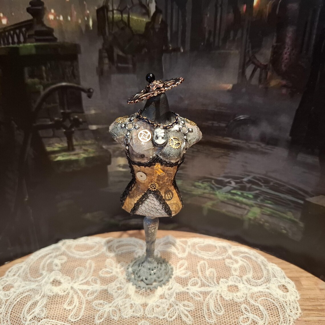 Dollhouse Steampunk Dressed Mannequin, Miniature Dummy With Clock Gears ...