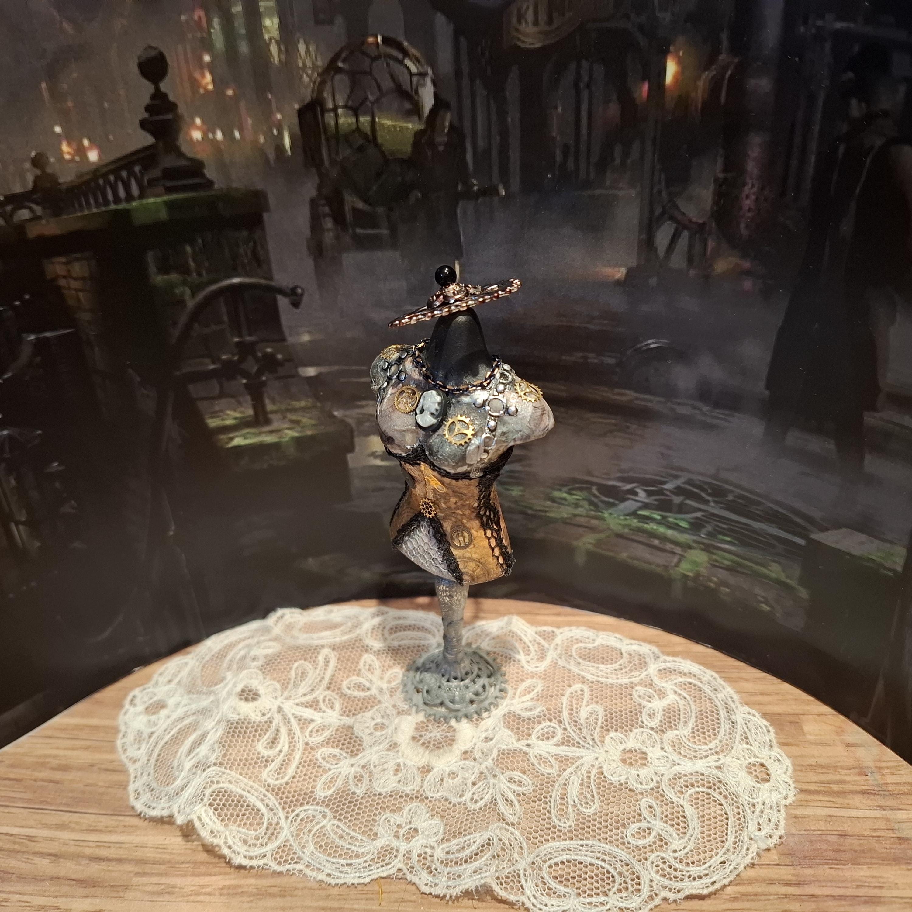 Dollhouse Steampunk Dressed Mannequin, Miniature Dummy With Clock Gears ...