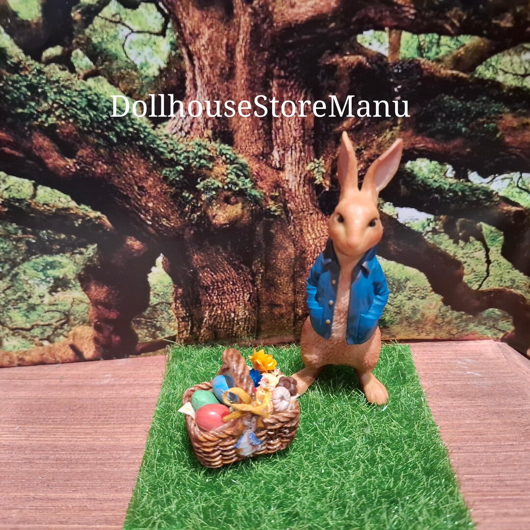 Dollhouse Peter Rabbit Figure, Miniature Easter Basket, 1.12 Scale - Etsy