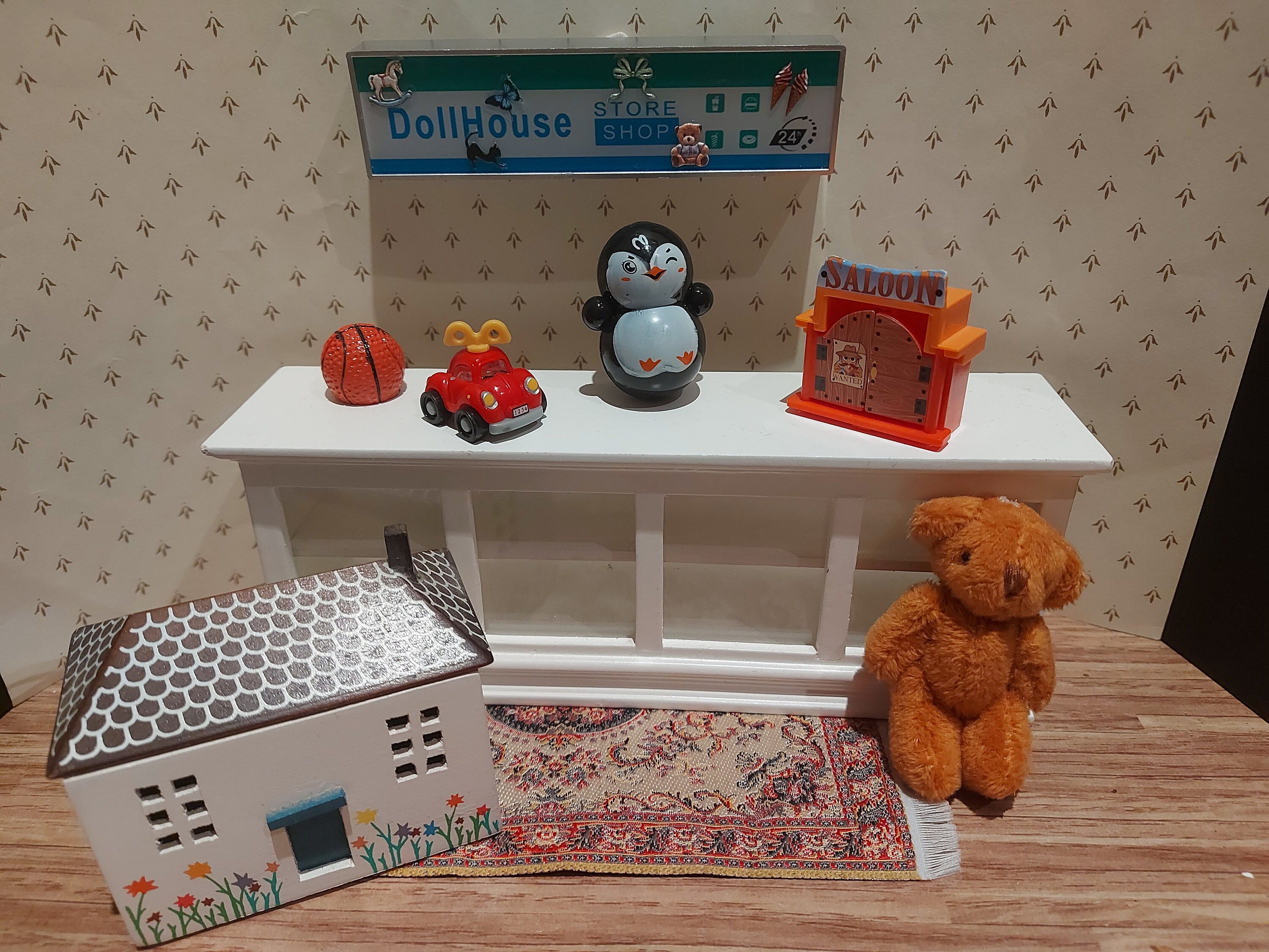 Dollhouse Lighted Sign Board, Miniature Hanging Sign for Toys Store ...