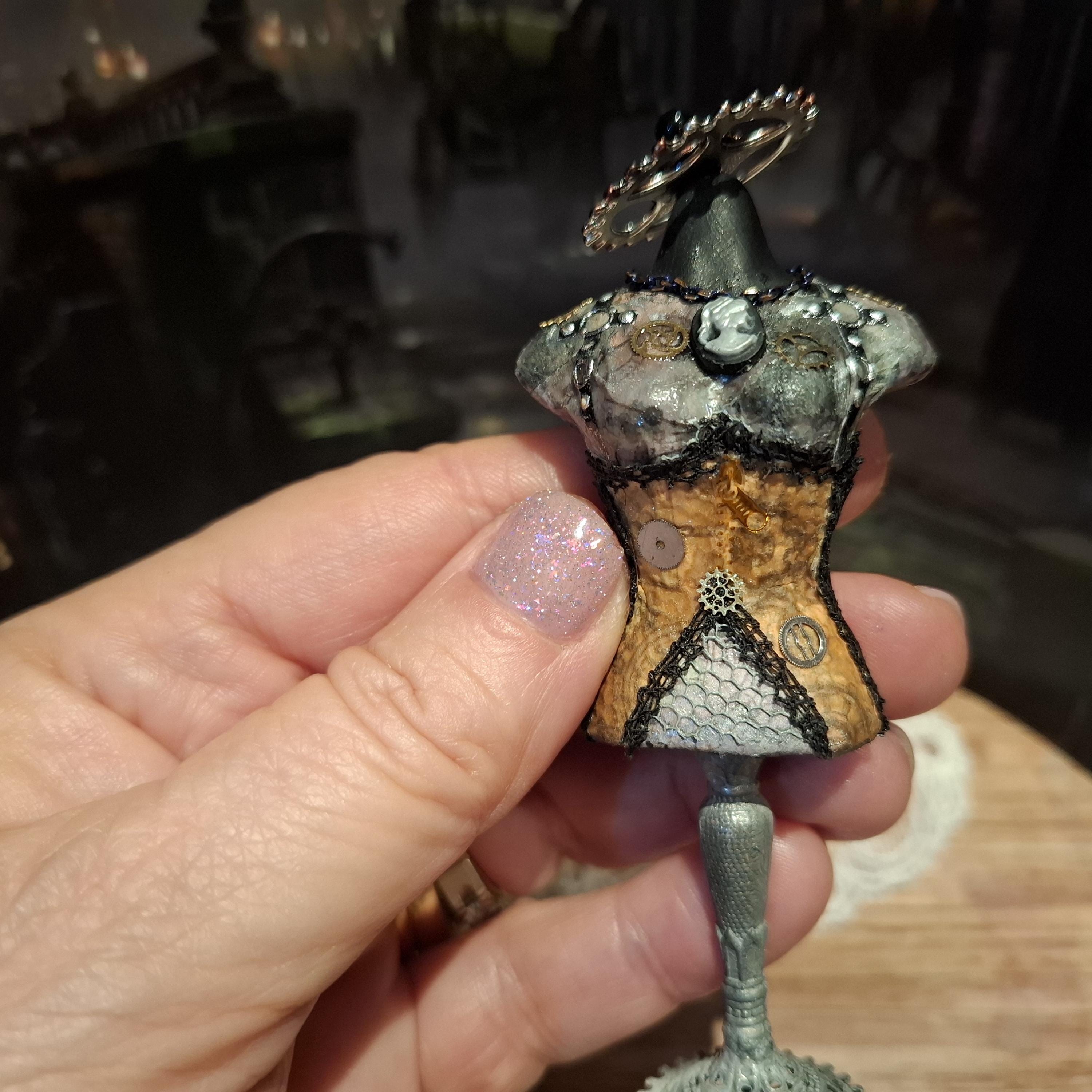 Dollhouse Steampunk Dressed Mannequin, Miniature Dummy With Clock Gears ...