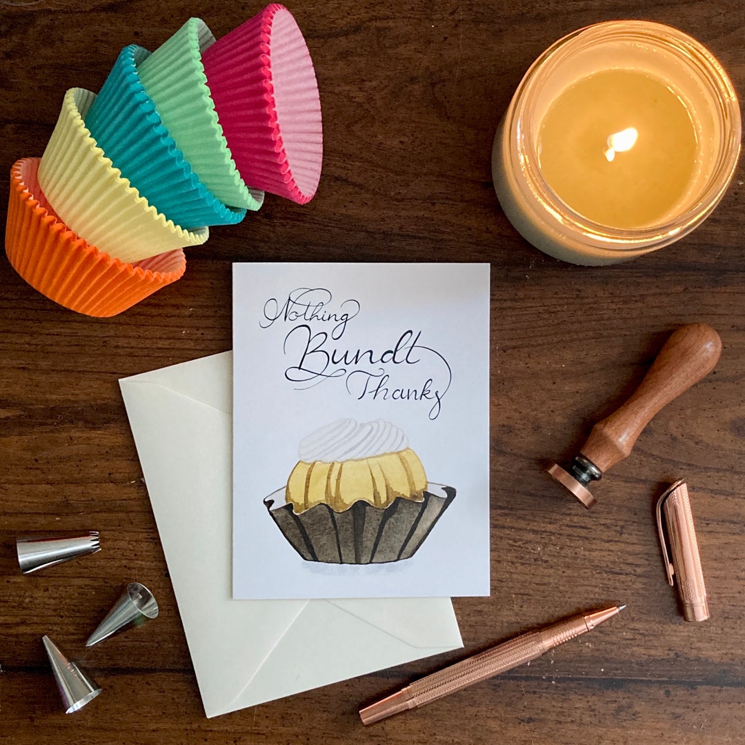 Nothing Bundt Thanks Card, Funny Thank You Card, Bundt Cake Greeting ...