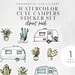 CUTE Cactus and Camper Digital Sticker Set, Kawaii Camping, Travelling ...