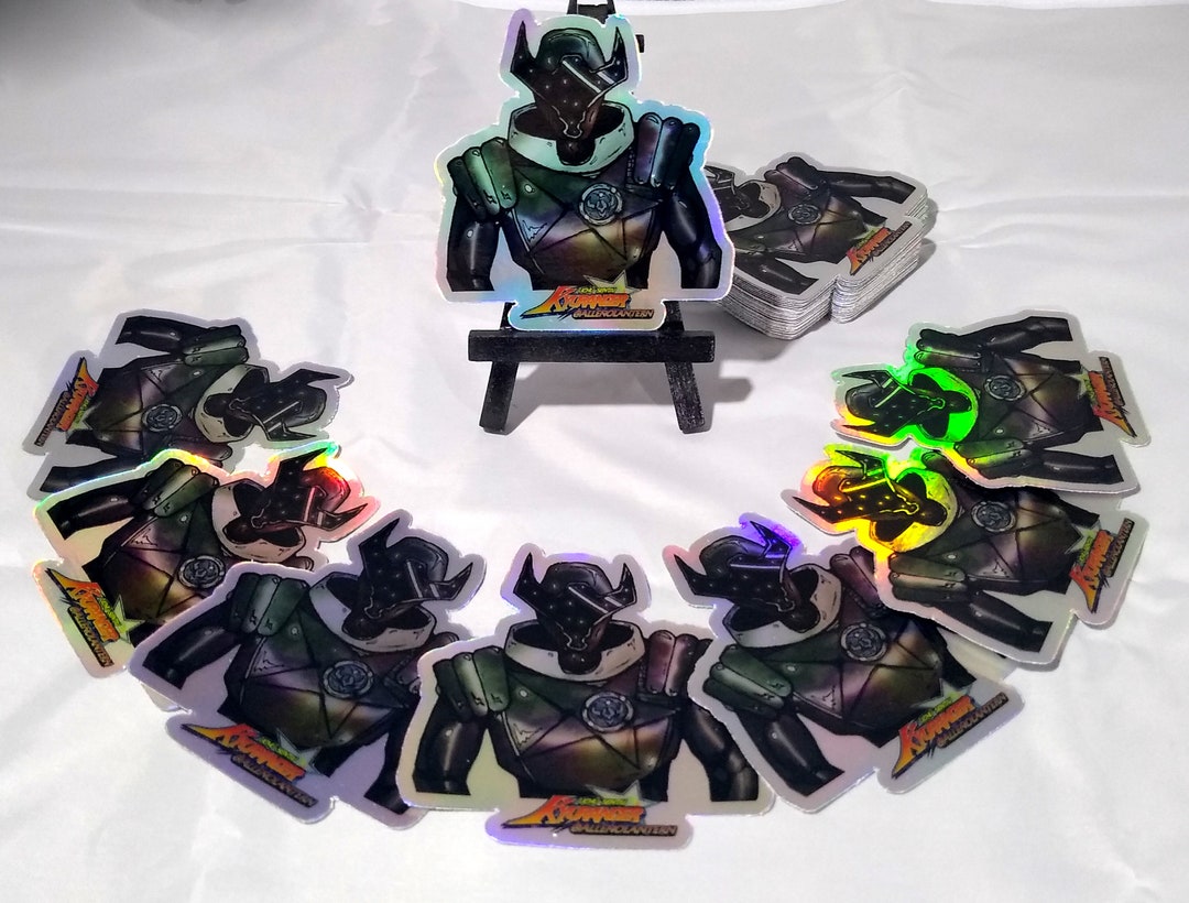 Kyuranger Oushi Black Holographic Sticker - Etsy
