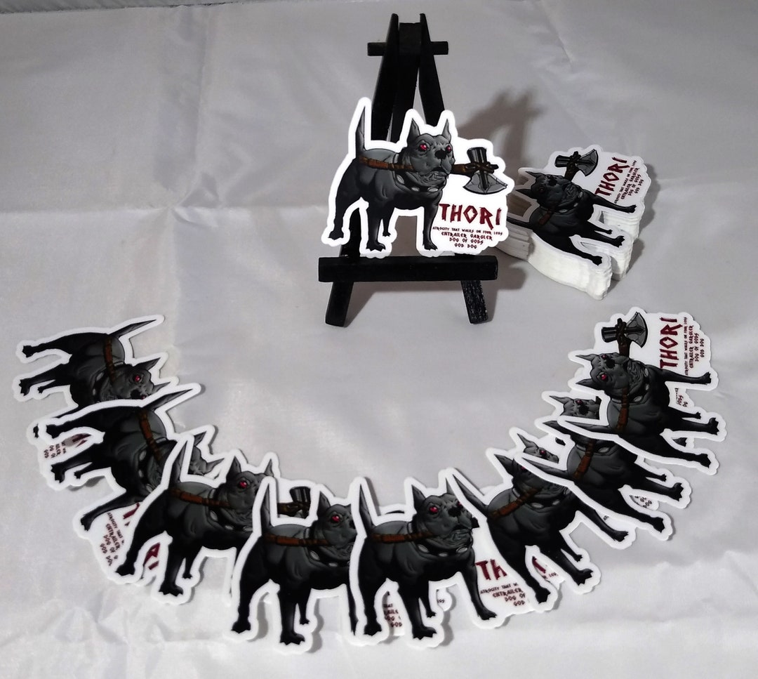 Thori God Dog Pet of Thor Vinyl Sticker - Etsy