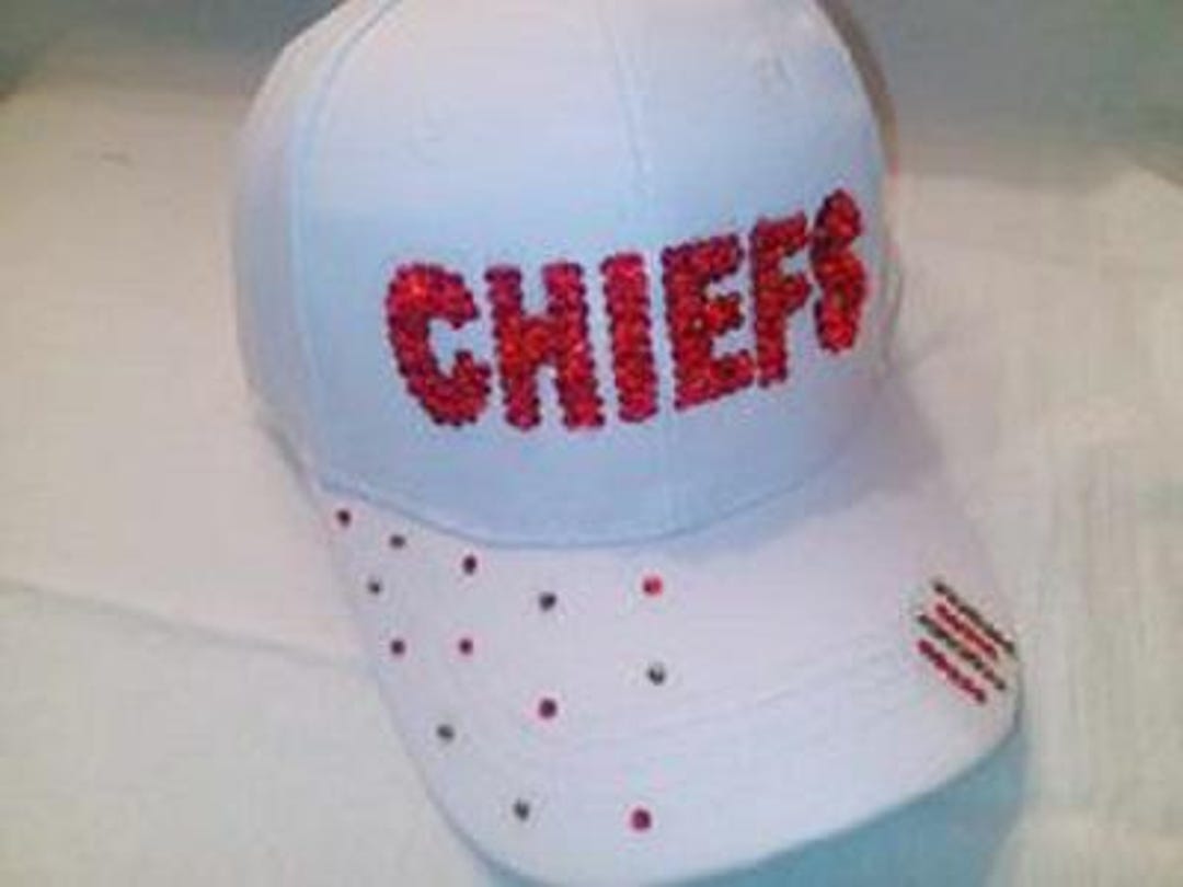 KC Chiefs Kansas City Red Gold Rhinestone Custom Made by Hand White ...