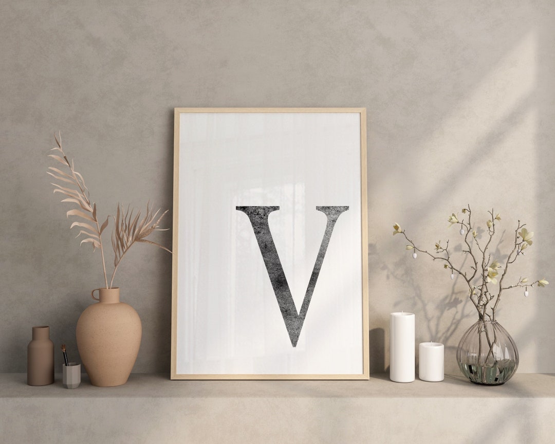 Stamped Uppercase Name Initial, Classic Font, Digital Download, Surname ...