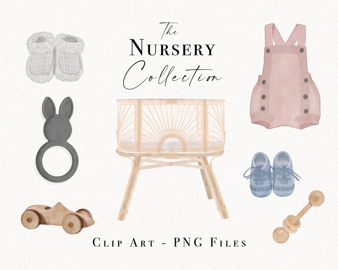 Watercolour Nursery Clip Art - Baby Newborn Download- Instant Download ...