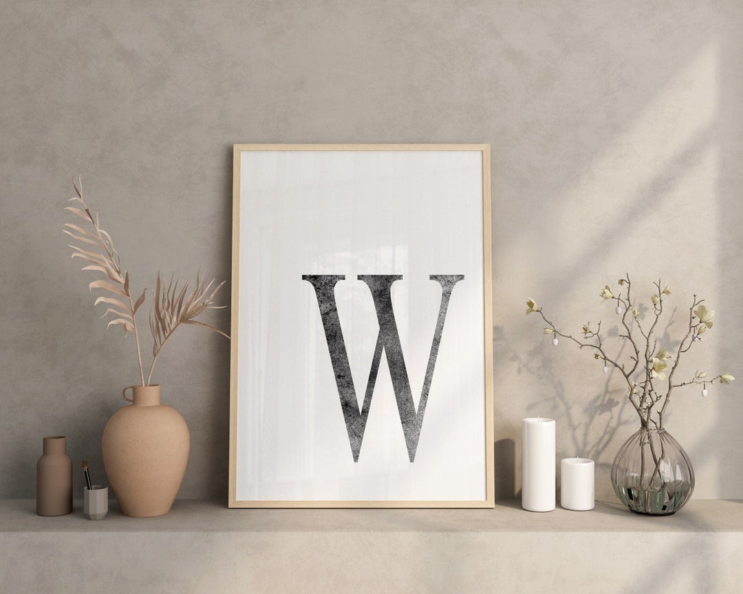 Stamped Uppercase Name Initial, Classic Font, Digital Download, Surname ...