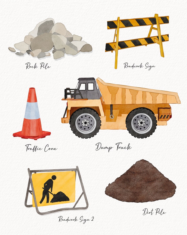 Roadworks Clip Art - Roadworks Download- Instant Download - Roadworks ...