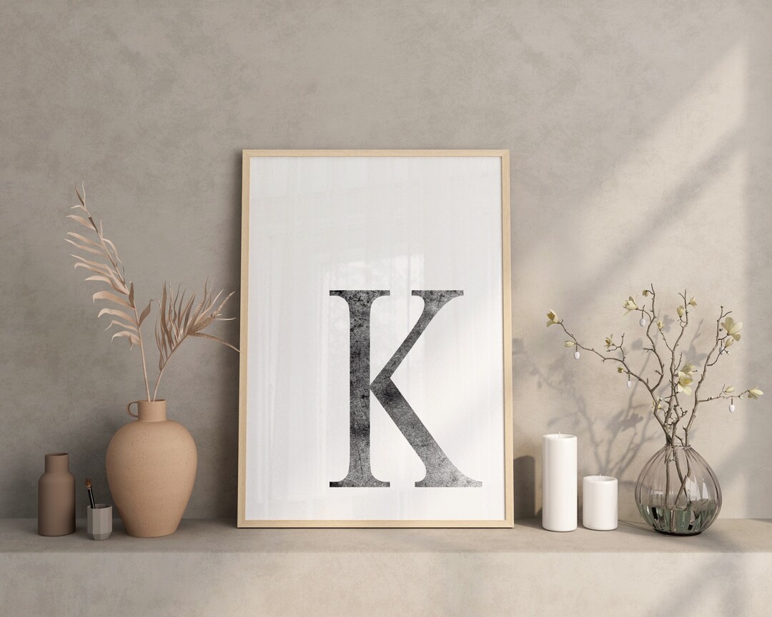 Stamped Uppercase Name Initial, Classic Font, Digital Download, Surname ...