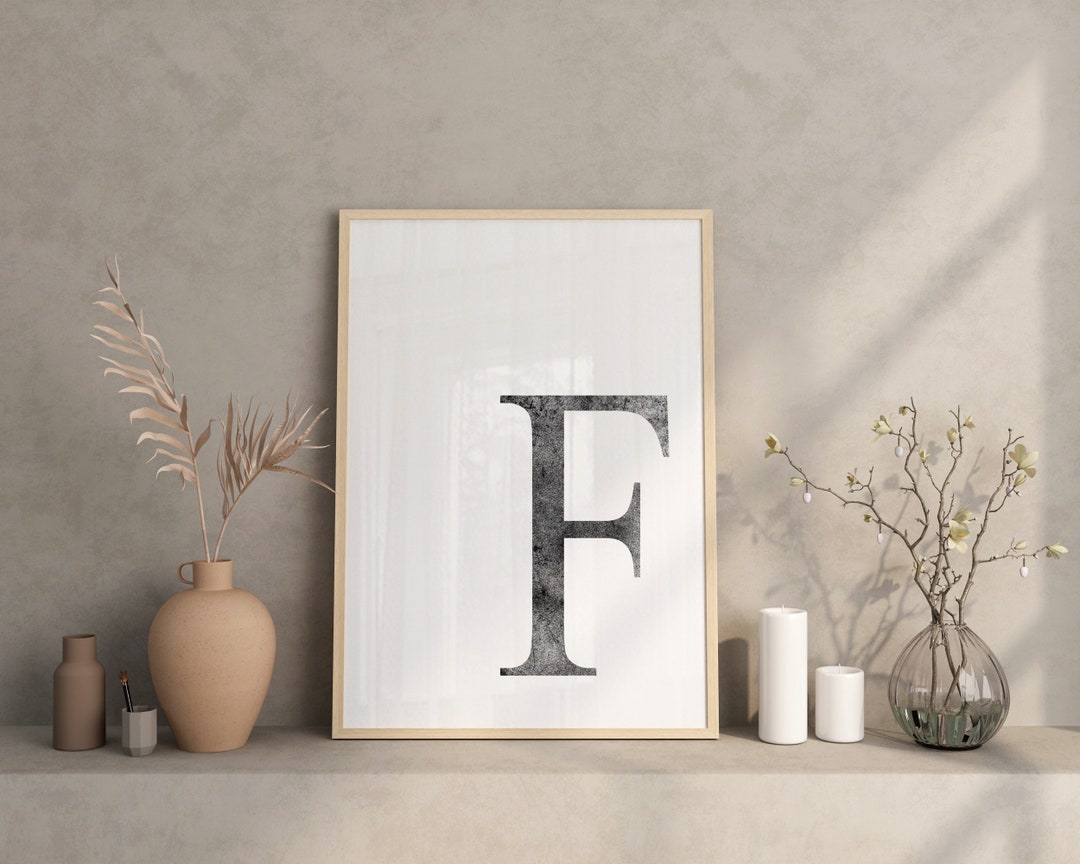 Stamped Uppercase Name Initial, Classic Font, Digital Download, Surname ...