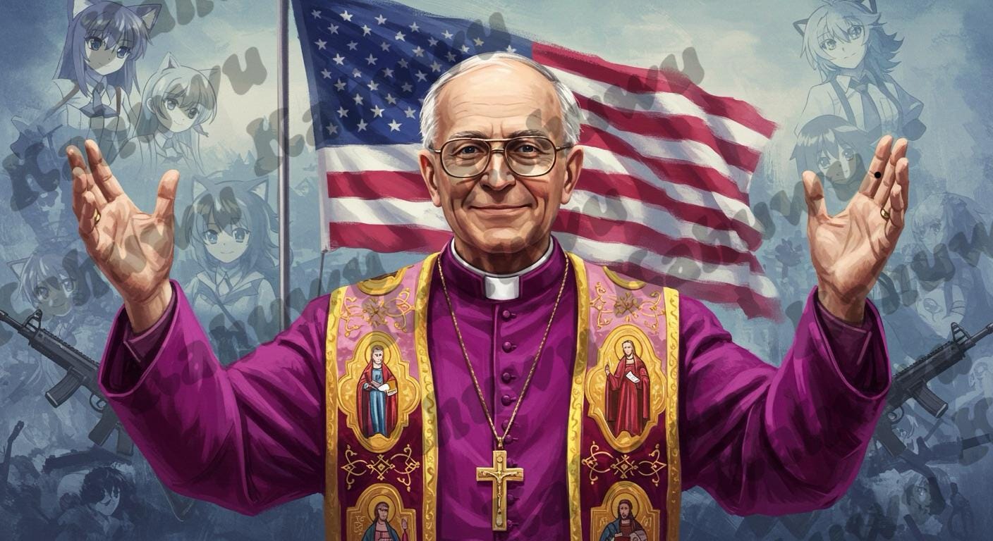 Pope Leo XIV With Anime Cat Girls & Rifles - Digital Art Download ...