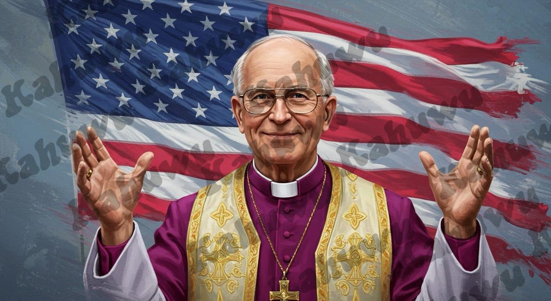 Pope Leo XIV With American Flag - Digital Art Download, Historic ...