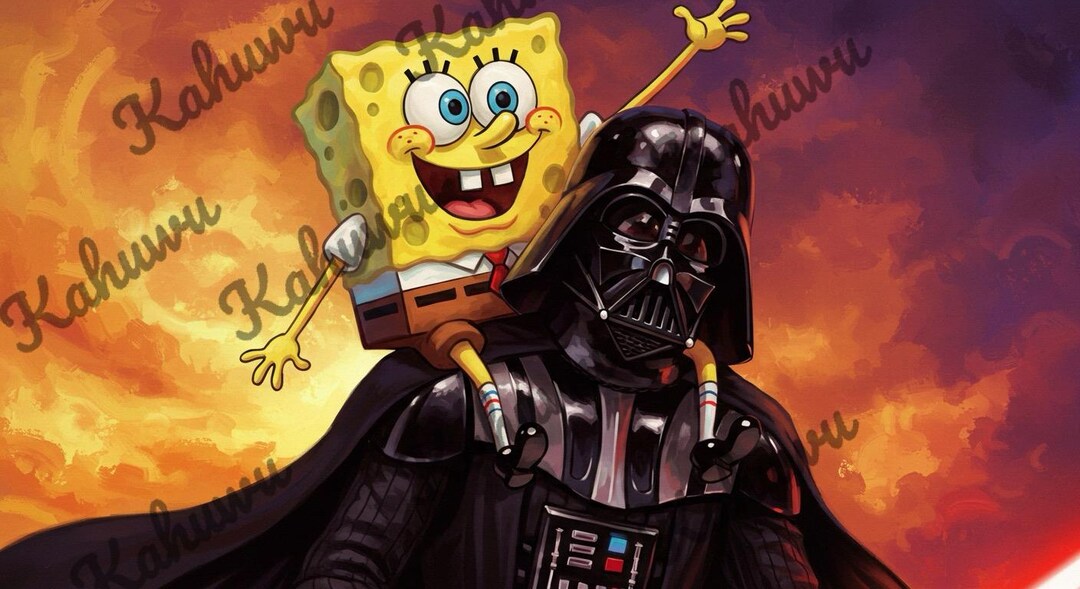 Darth Vader & Spongebob Digital Art | Star Wars | Portrait | Friends ...