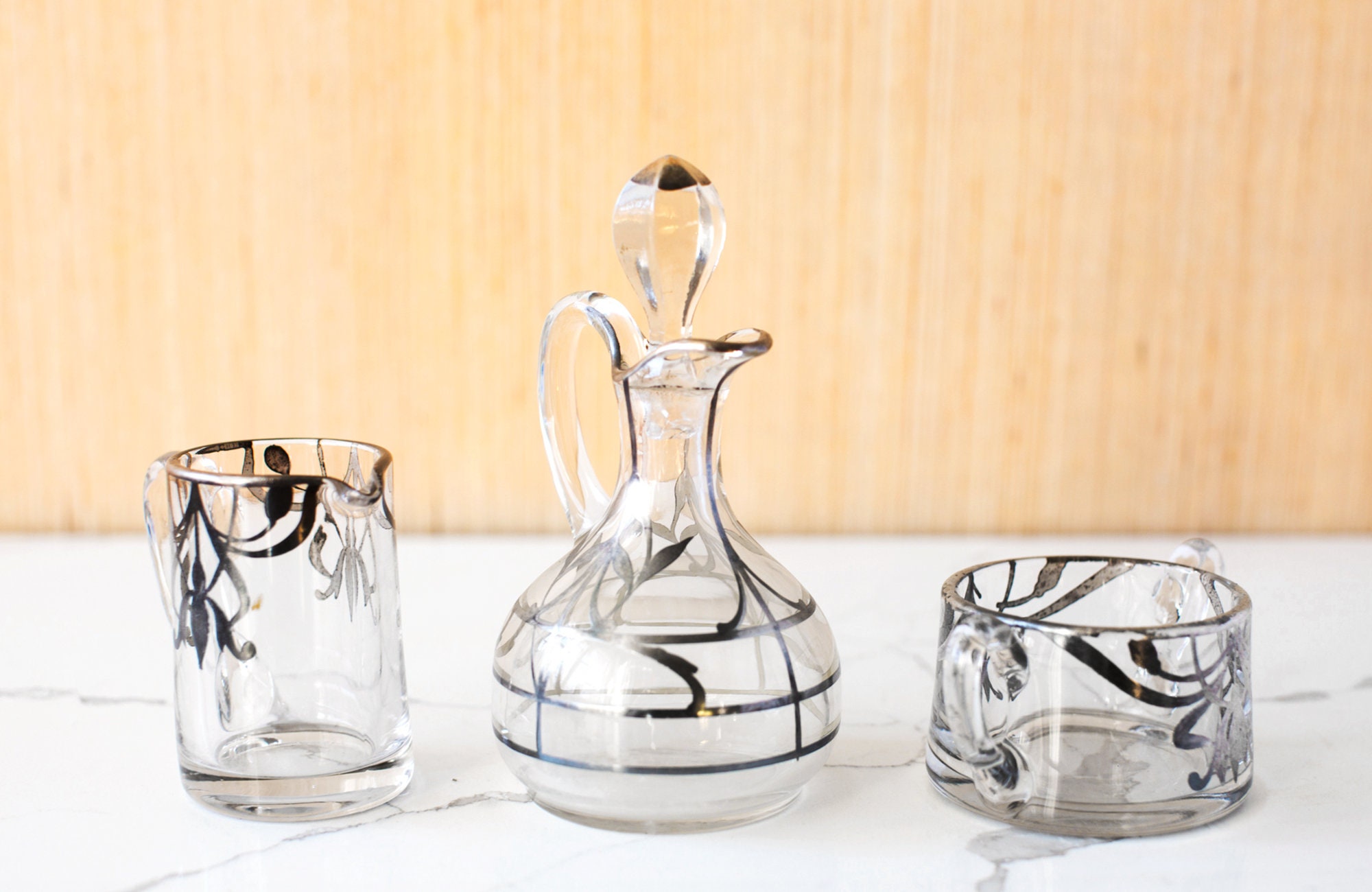 Cream Sugar Decanter Set / Art Deco / 1920's / Glass W | Etsy