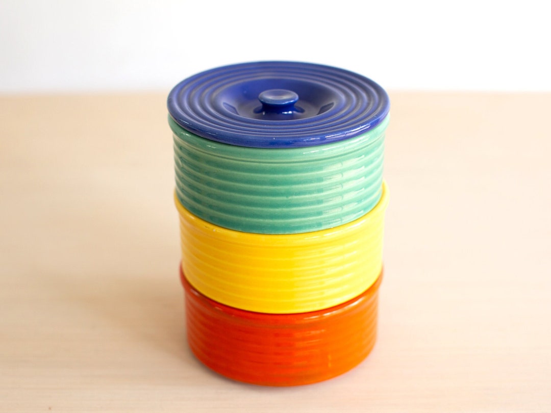 Vintage Bauer Stacking Ringware Refrigerator Bowl With Lid / Orange ...