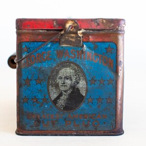 Antique Vintage George Washington Cut Plug Tobacco Tin / Collectable ...