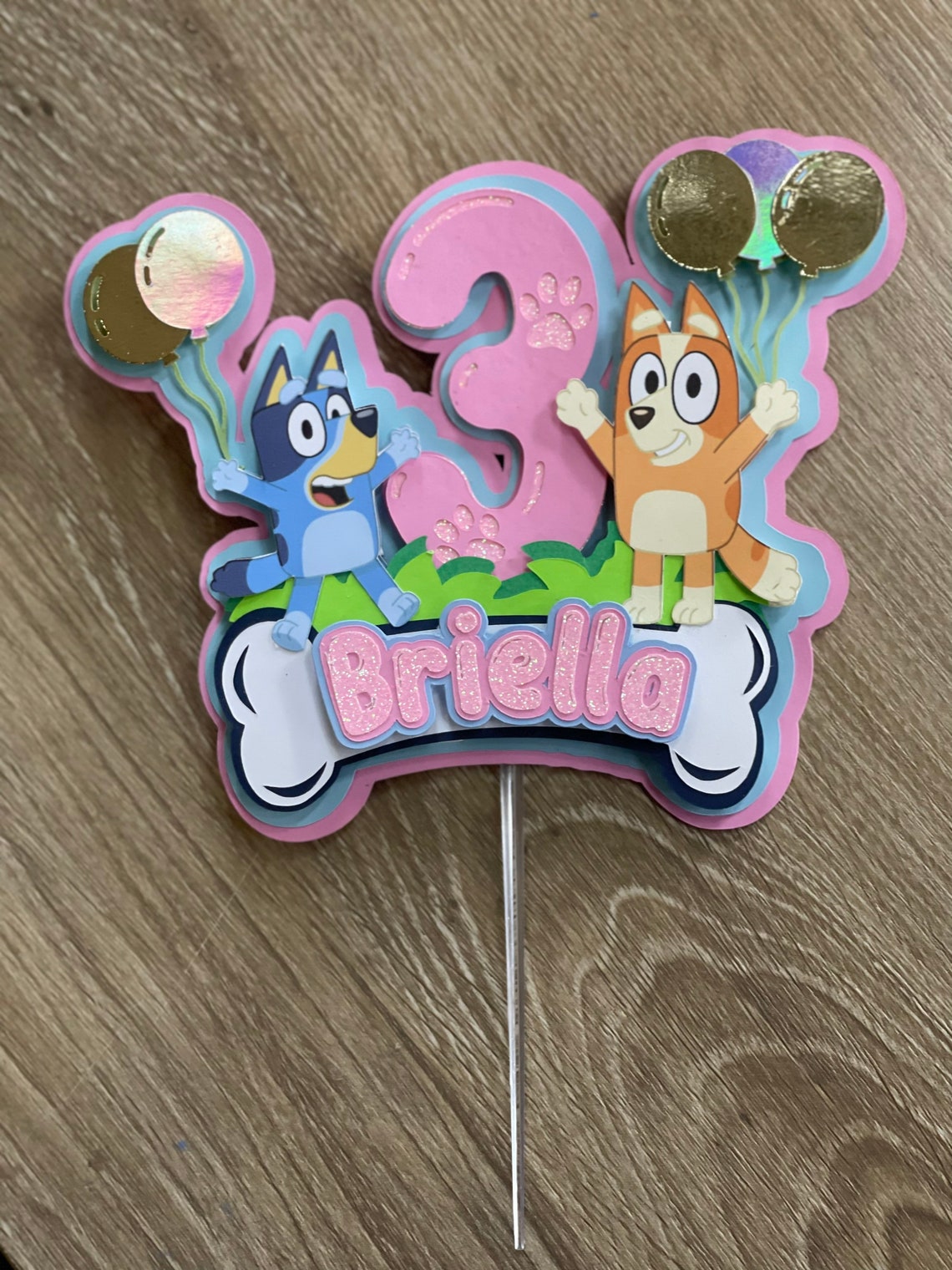 Bluey cake topperbluey birthday cake topperbluey girly cake | Etsy