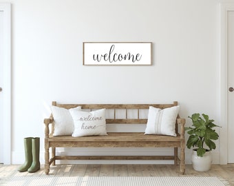Welcome Sign Entryway Wall Decor Farmhouse Style Welcome - Etsy