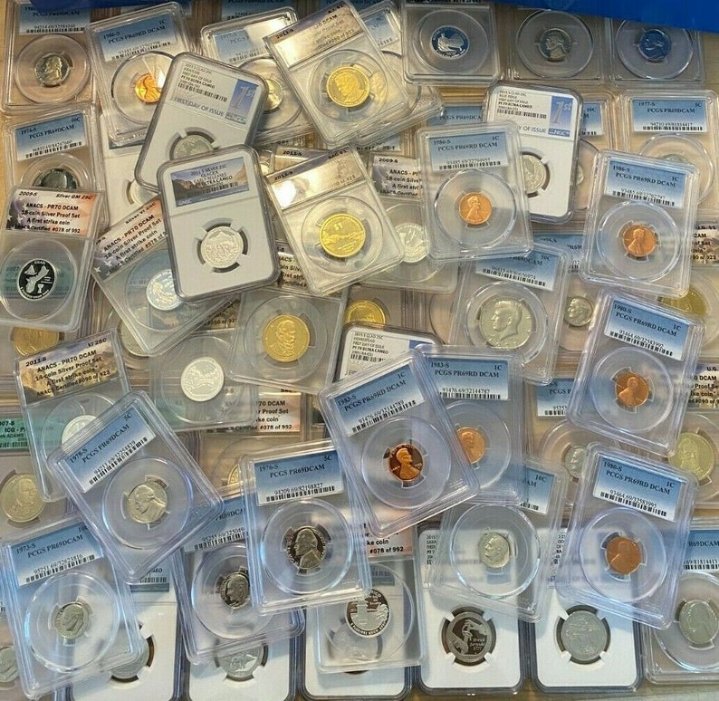 PCGS NGC ICG Anacs Slabbed Graded Proof Coin Hoard 2 Slab Lot | Etsy