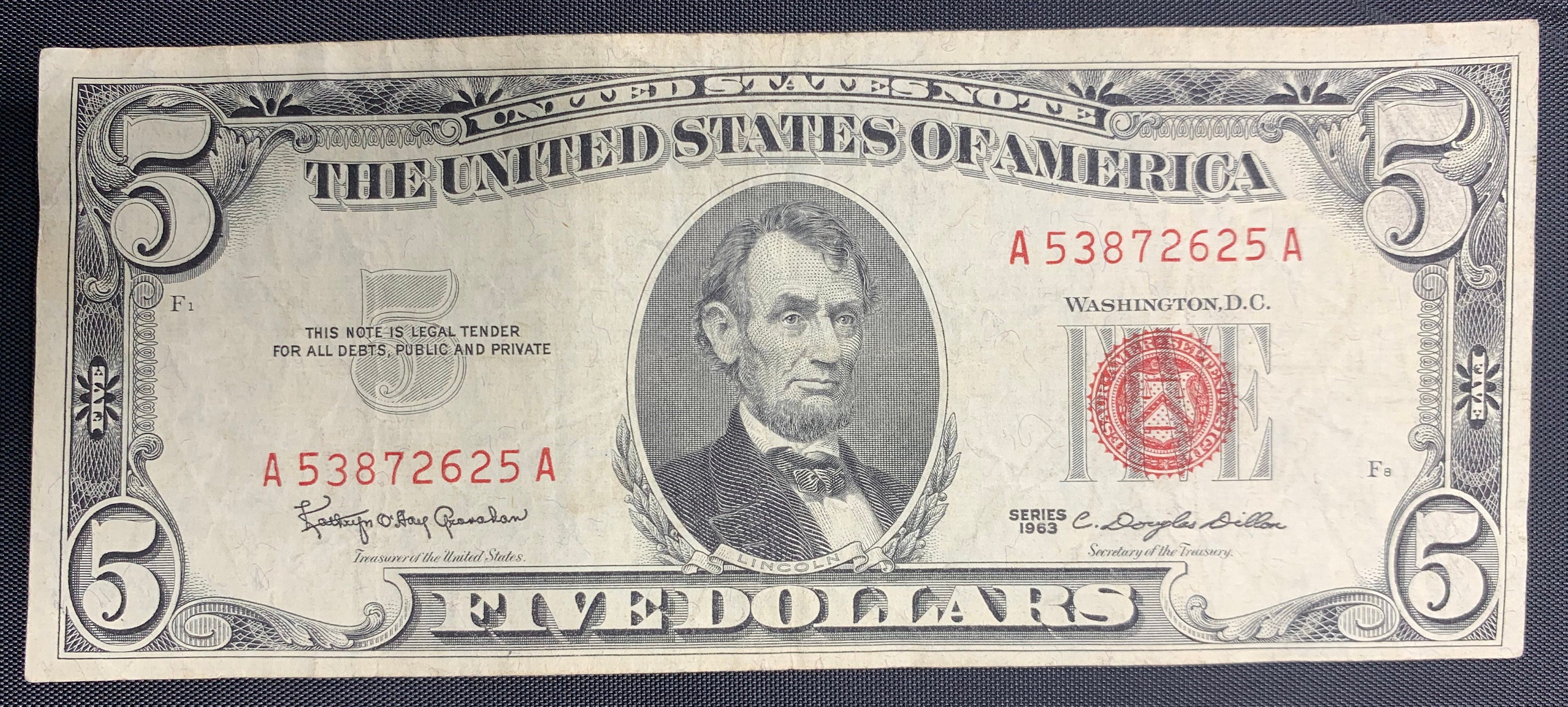 5 Dollar Red Seal 1953 1963 5 Dollar Note Legal FIVE Bill Lot - Etsy Canada