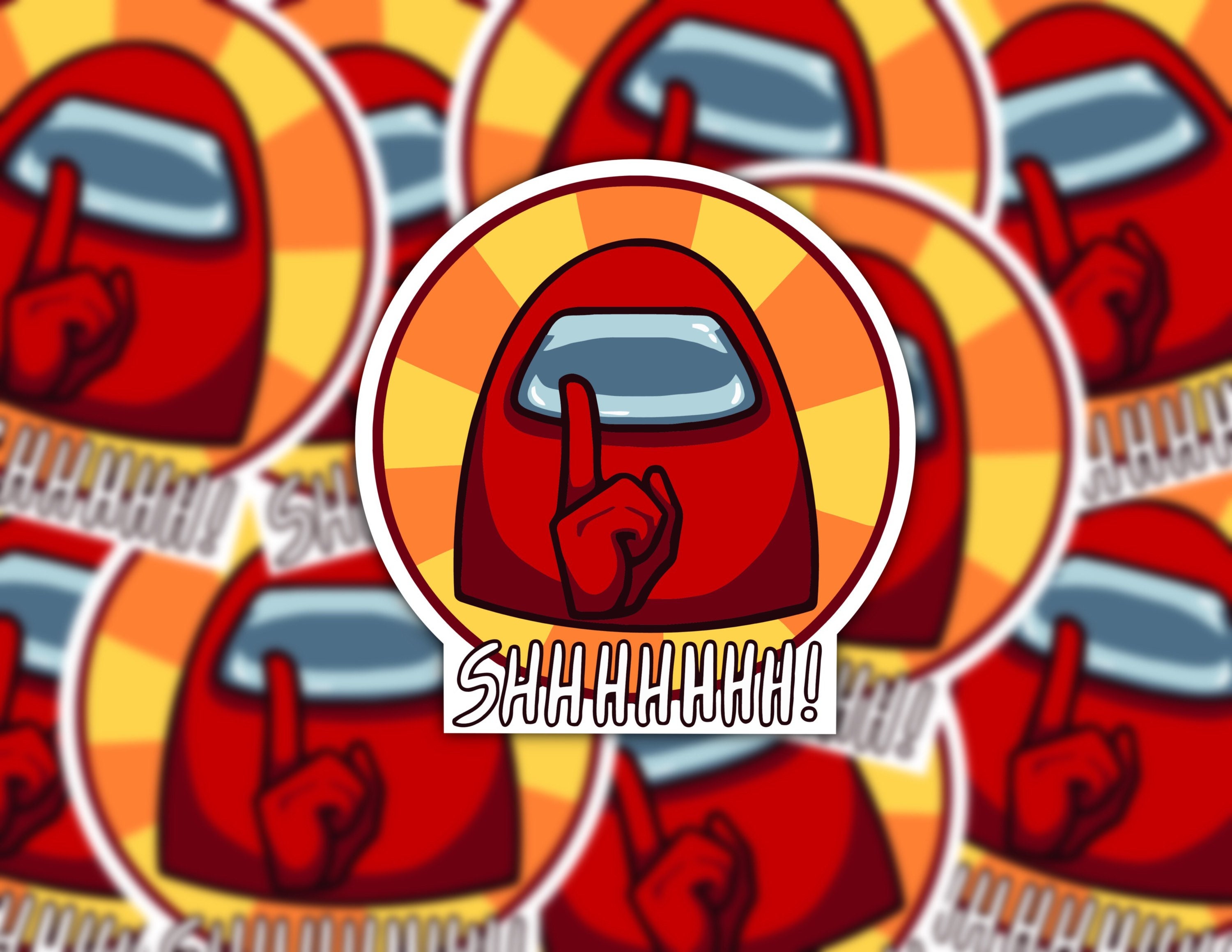 Vinyl Among Us Shhh Sticker Water Bottle Sticker Laptop | Etsy