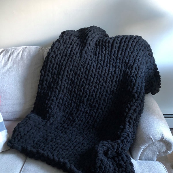 Chunky Knit Blanket - Etsy