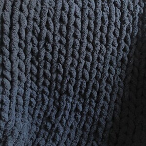 Black Chunky Knit Blanket, Throw Blanket, Small to Large Sizes and Free ...