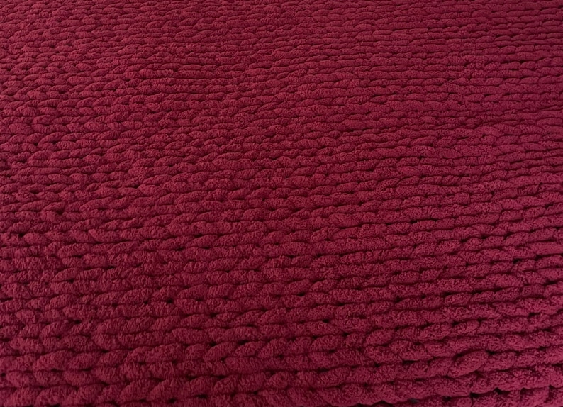 Burgundy Red Chunky Knit Blanket Throw Blanket Small to - Etsy