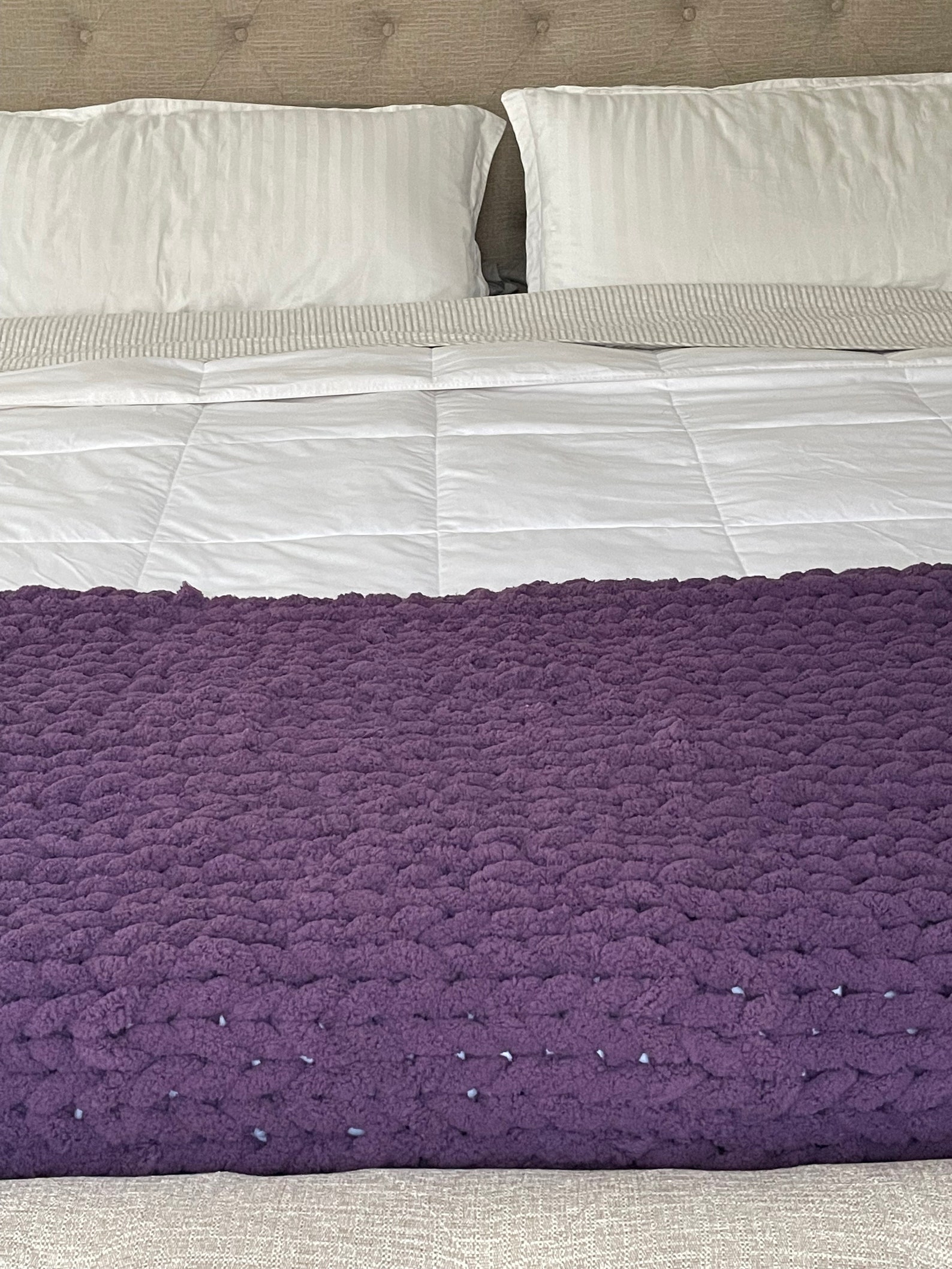 Handmade Purple Chunky Knit Blanket: Soft Chenille Throw - Etsy