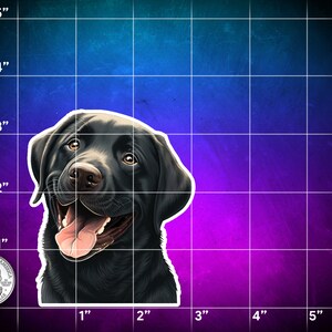 Black Labrador Retriever Vinyl Sticker Cute and Decorative for Laptops ...