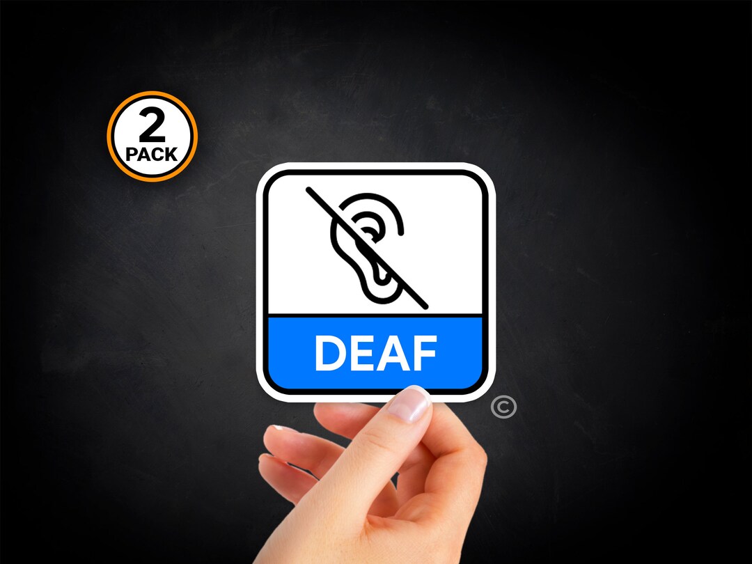 Deaf Sticker 2-pack Decal, Bumper Sticker, Sign, Disability Notice, ASL ...