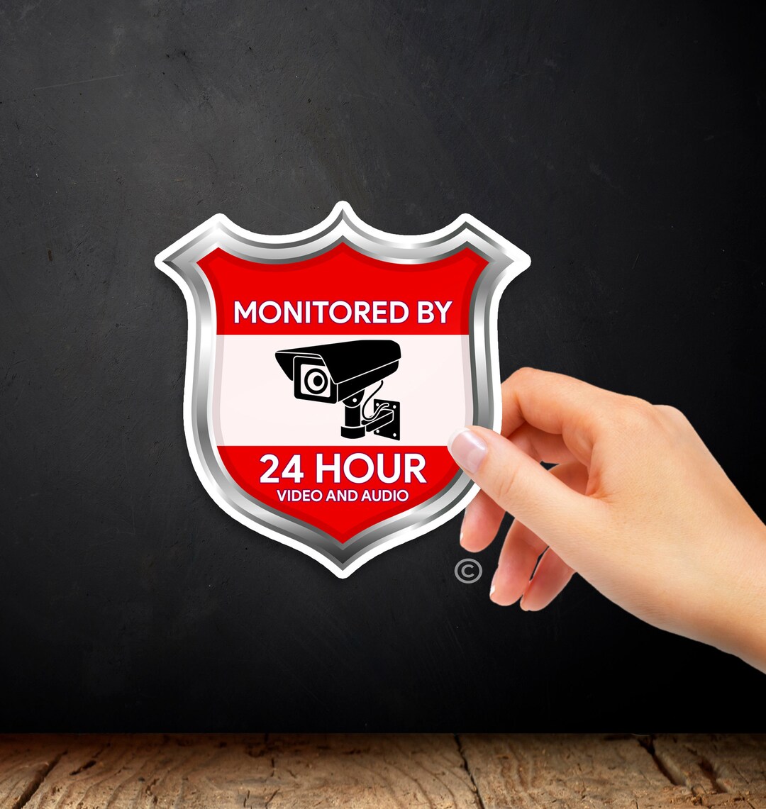 Security Camera Sticker 2 Pack Security Sign Generic - Etsy