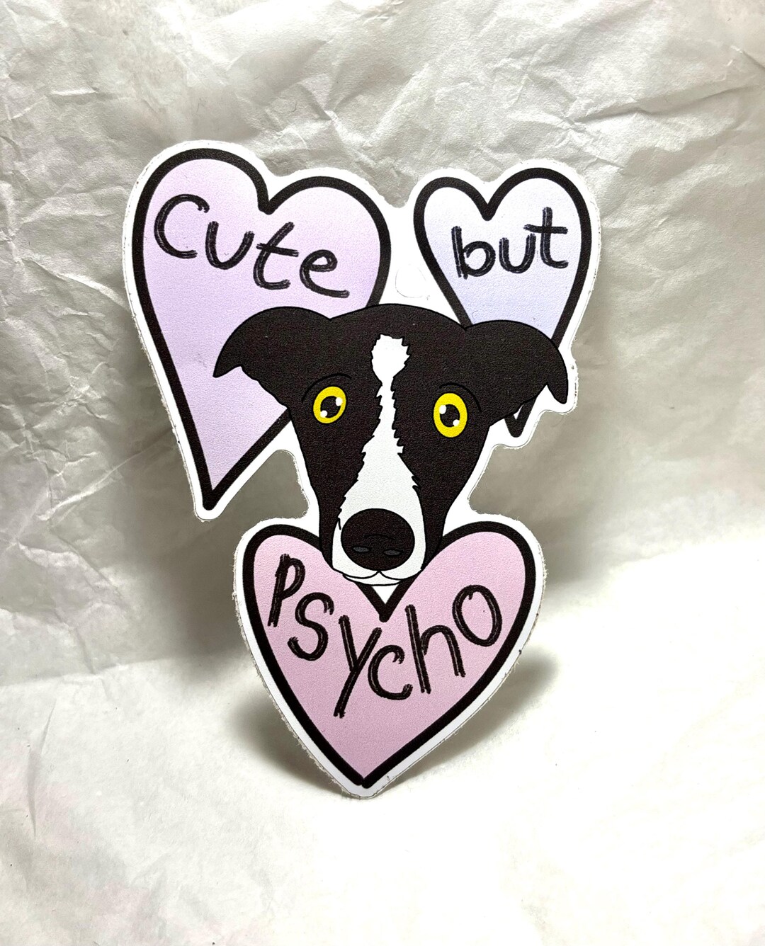 But Psycho Border Collie Sticker - Waterproof Vinyl Decal - Etsy