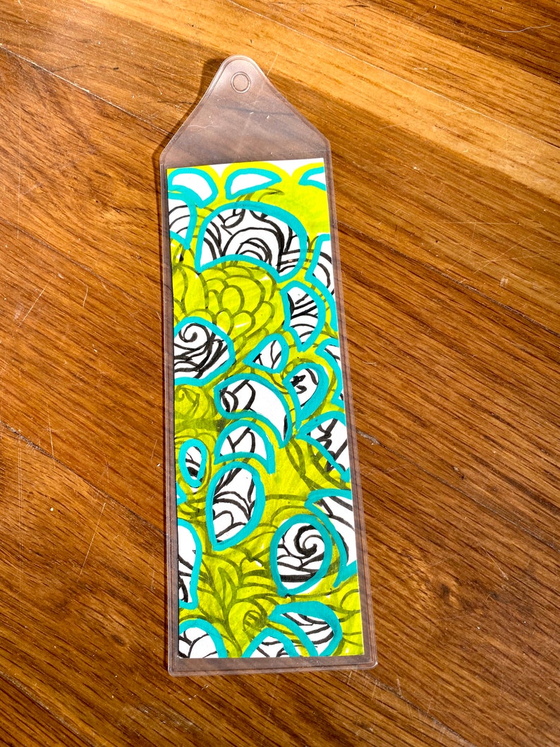 Hand Drawn Bookmark Abstract Art Book Accessory Original Art - Etsy