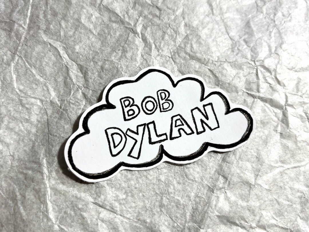Bob Dylan Cloud Sticker, Hand Drawn Vinyl Sticker - Etsy