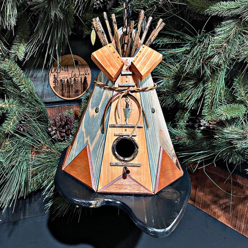 Rustic Tipi Birdhouse Sioux, Native American Art, Indigenous Home Decor ...