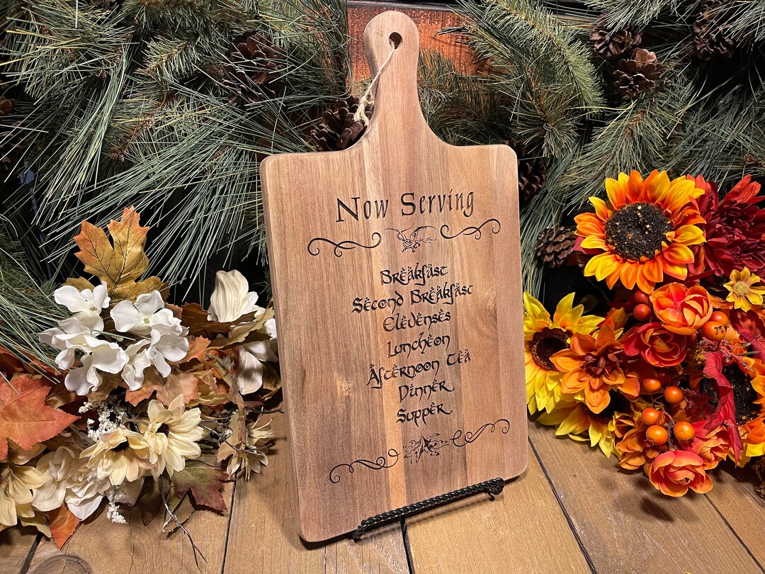 Hobbit Menu Cutting Board Hobbit Daily Meals Engraved - Etsy