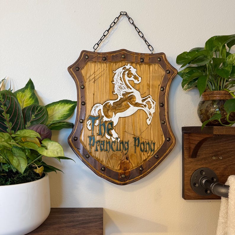 The Prancing Pony the Hobbit Pub Sign, Lord of the Rings Wall Decor ...