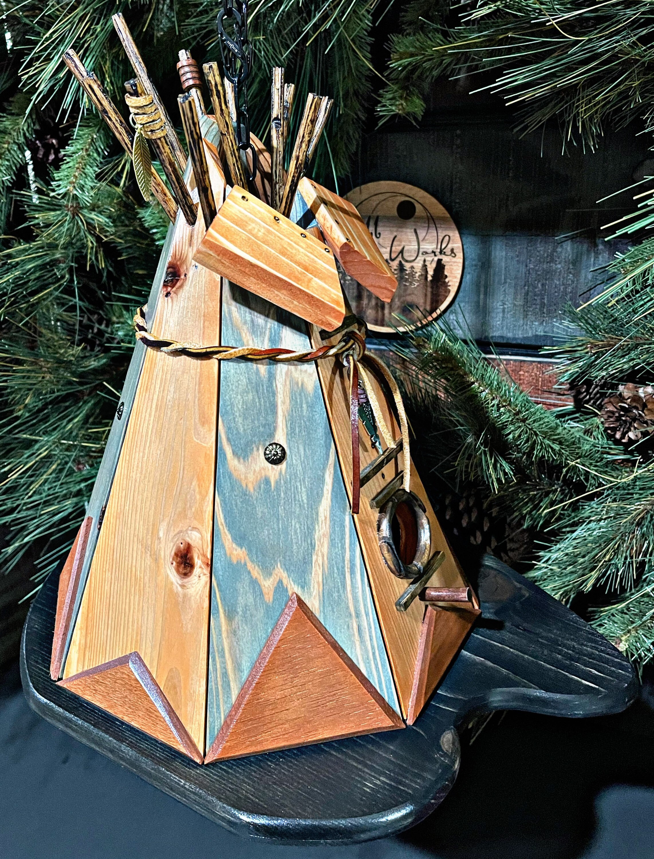 Rustic Tipi Birdhouse Sioux, Native American Art, Indigenous Home Decor ...