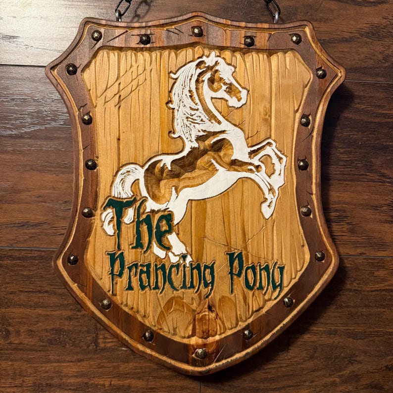 The Prancing Pony the Hobbit Pub Sign, Lord of the Rings Wall Decor ...