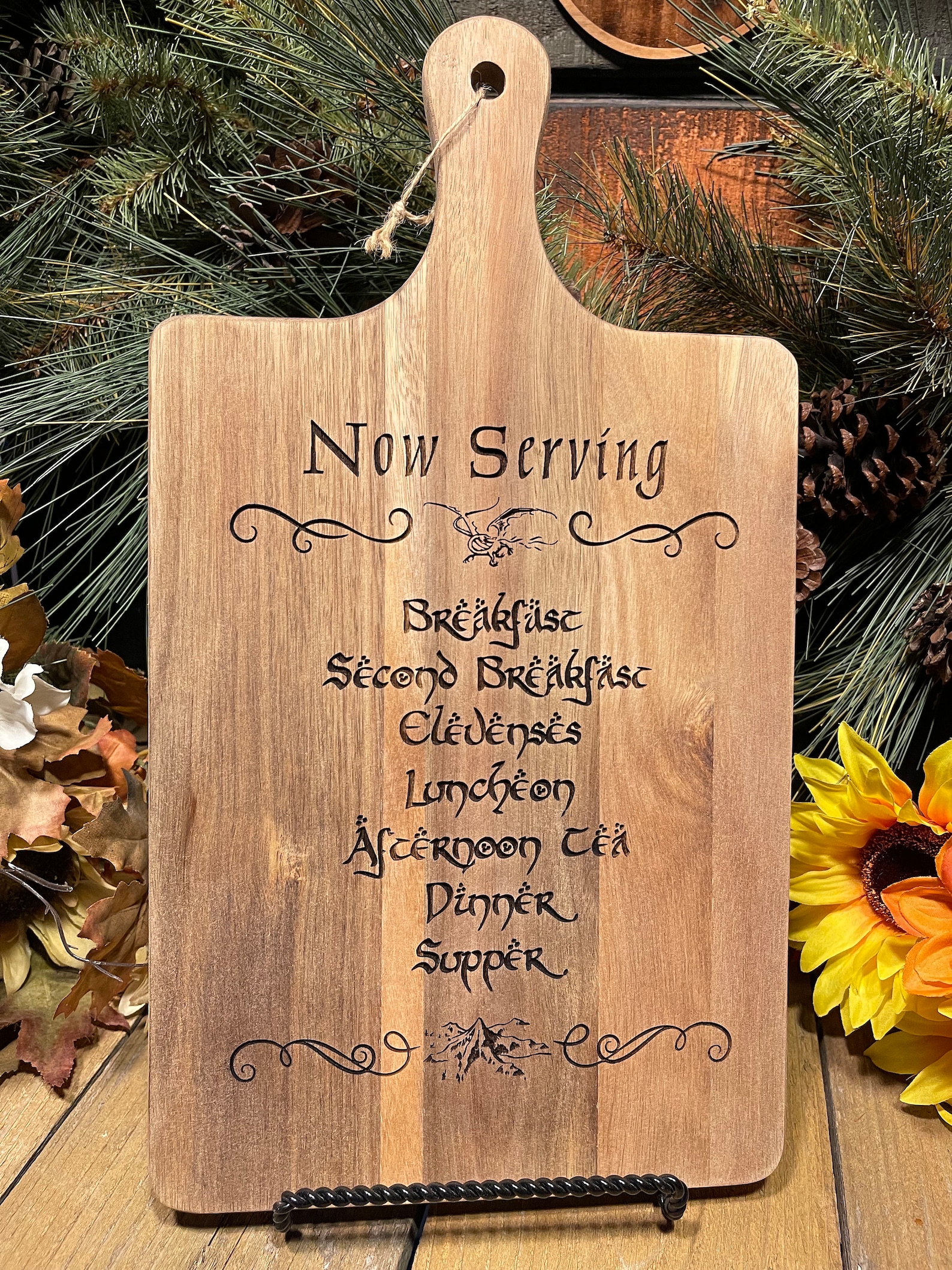 Hobbit Menu Cutting Board, Hobbit Daily Meals Engraved Plaque/sign ...