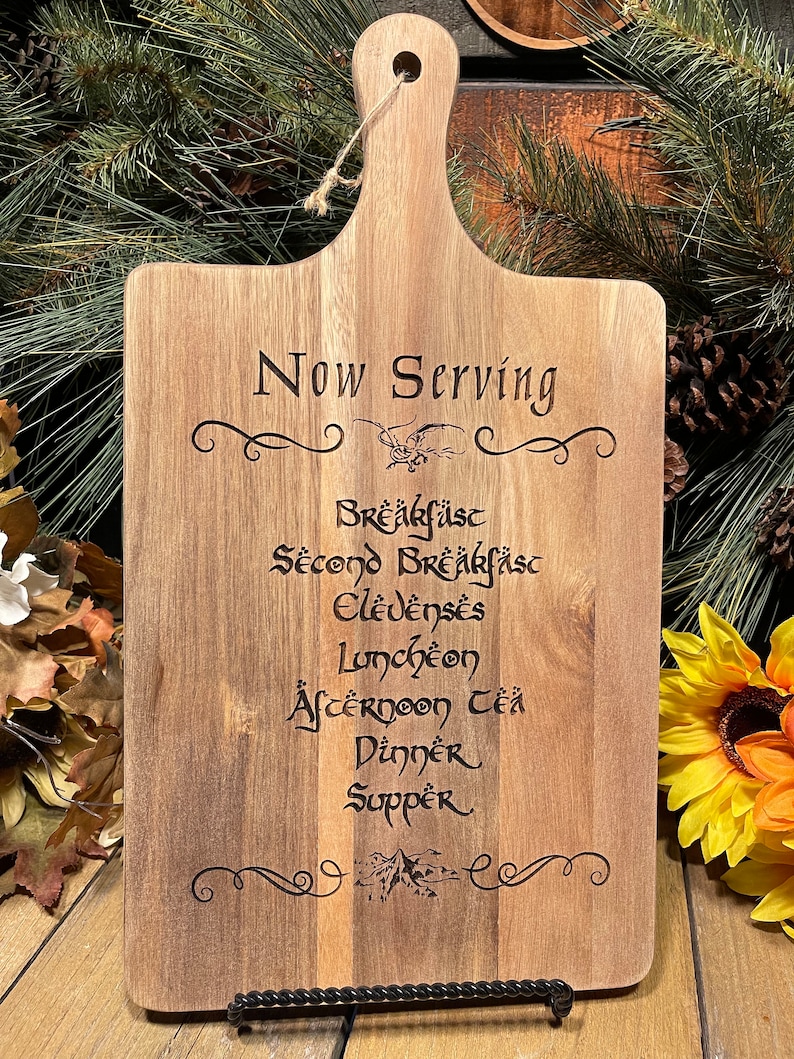 Hobbit Menu Cutting Board, Hobbit Daily Meals Engraved Plaque/sign ...