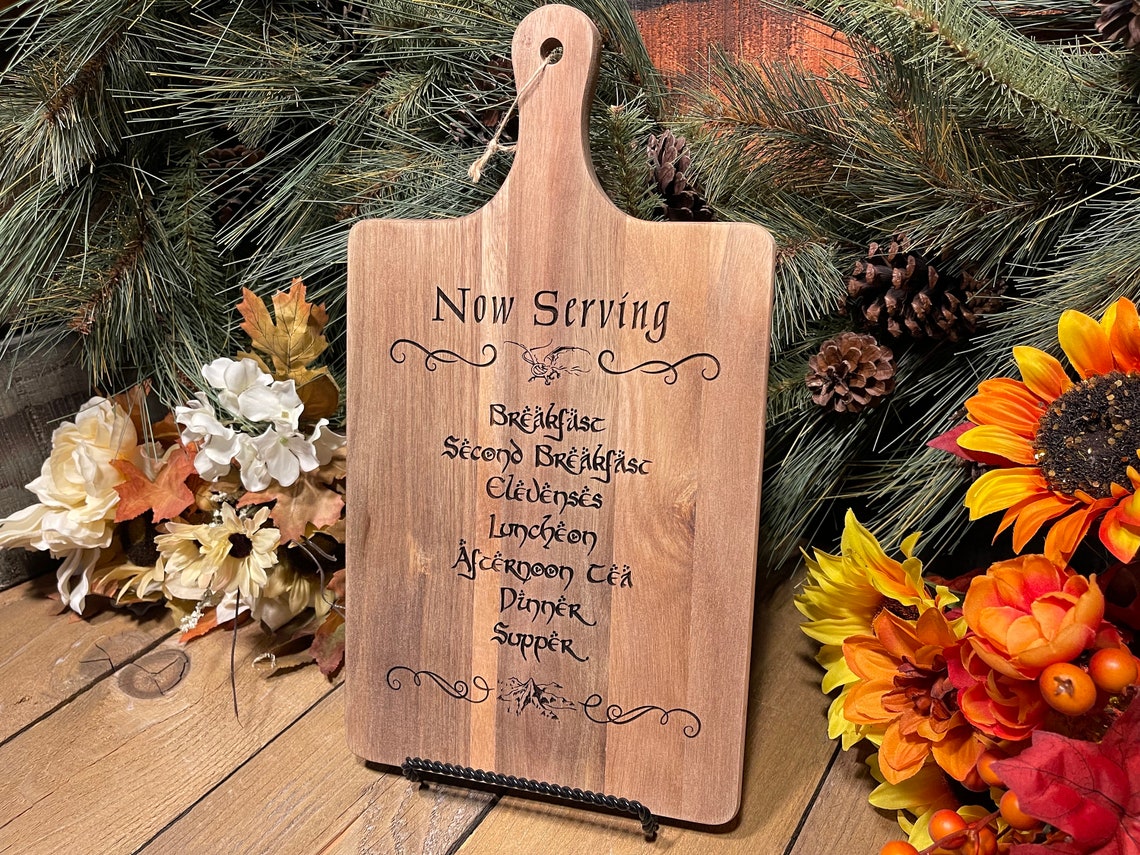 Hobbit Menu Cutting Board, Hobbit Daily Meals Engraved Plaque/sign ...
