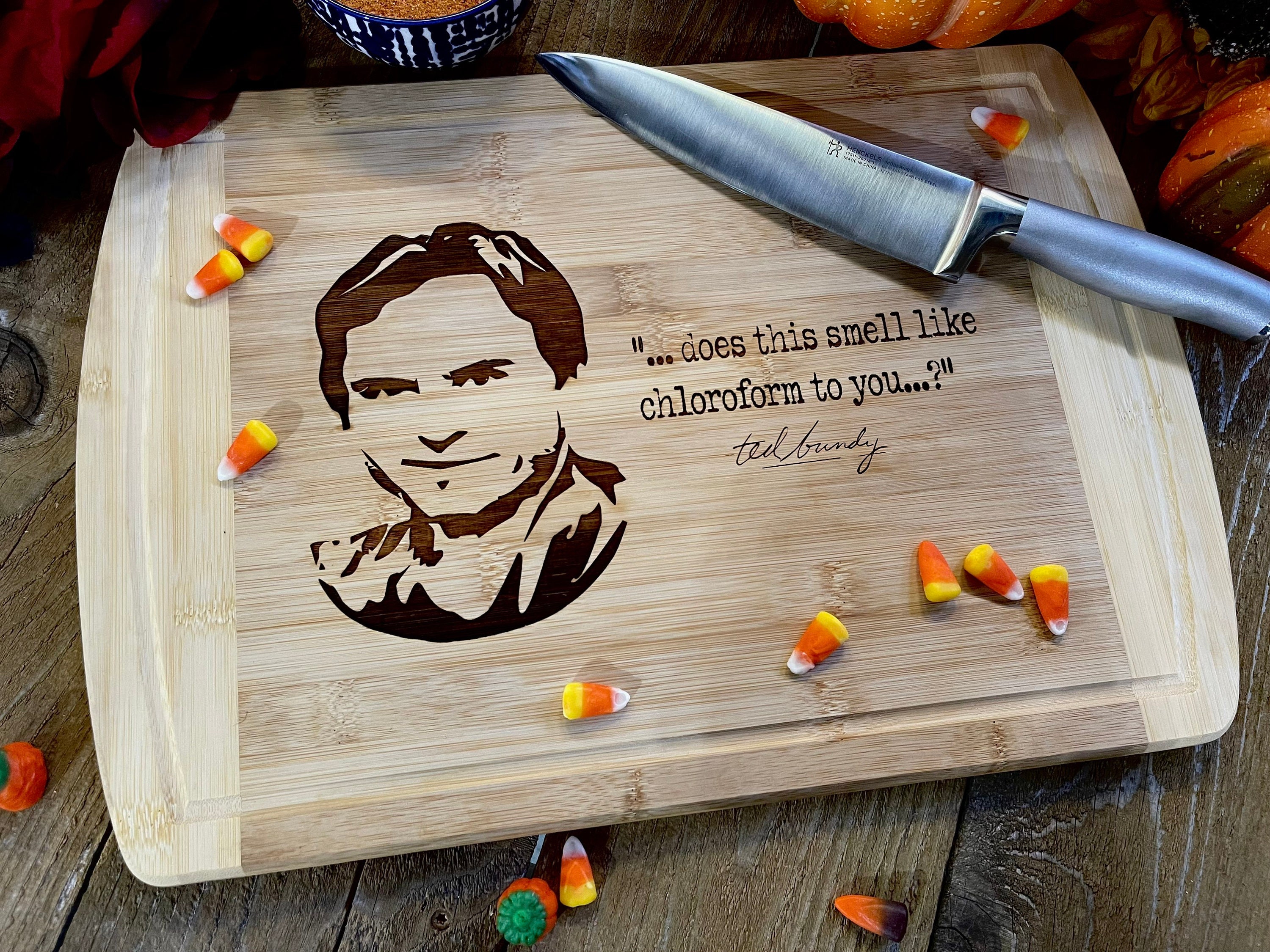 Ted Bundy Cutting Board, True Crime Lover, Dark Humor Gift, Serial ...