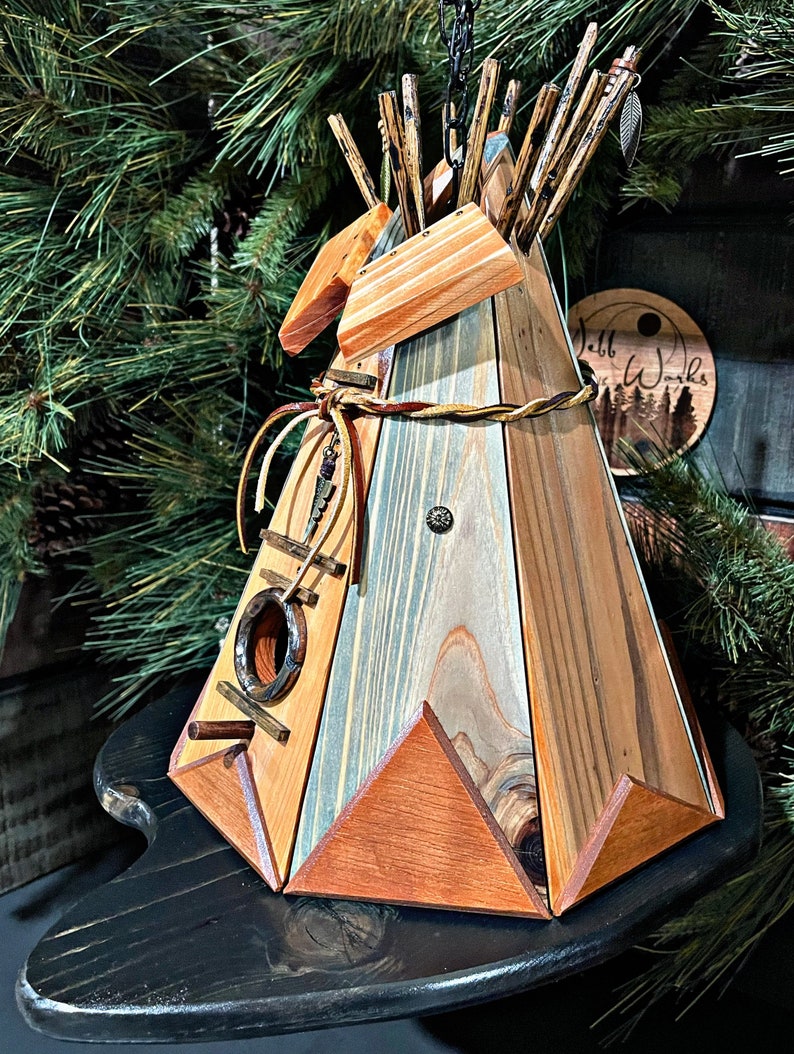 Rustic Tipi Birdhouse Sioux, Native American Art, Indigenous Home Decor ...
