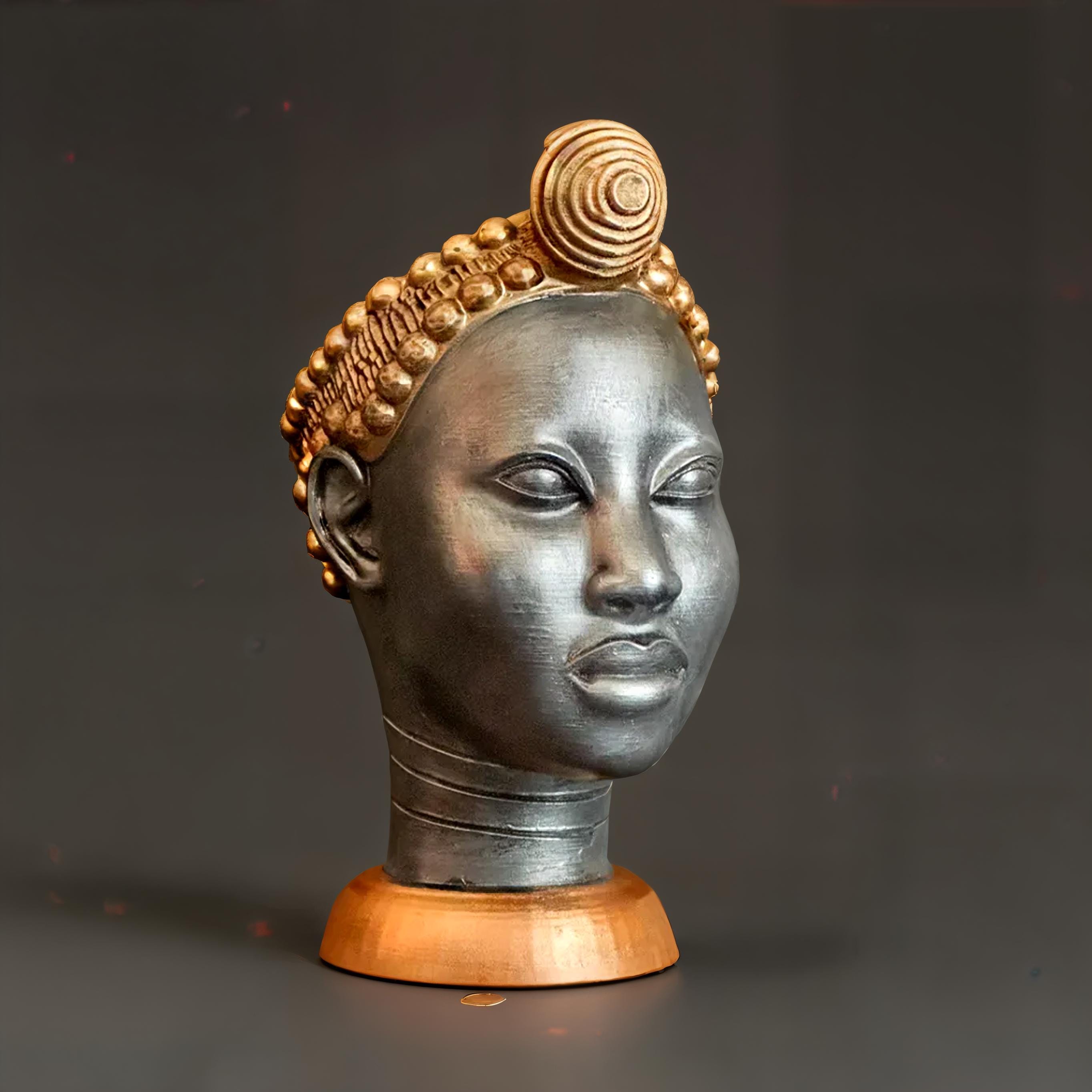 Crowned Head of an Oni - Ife Yoruba Sculpture, African Royalty Art ...