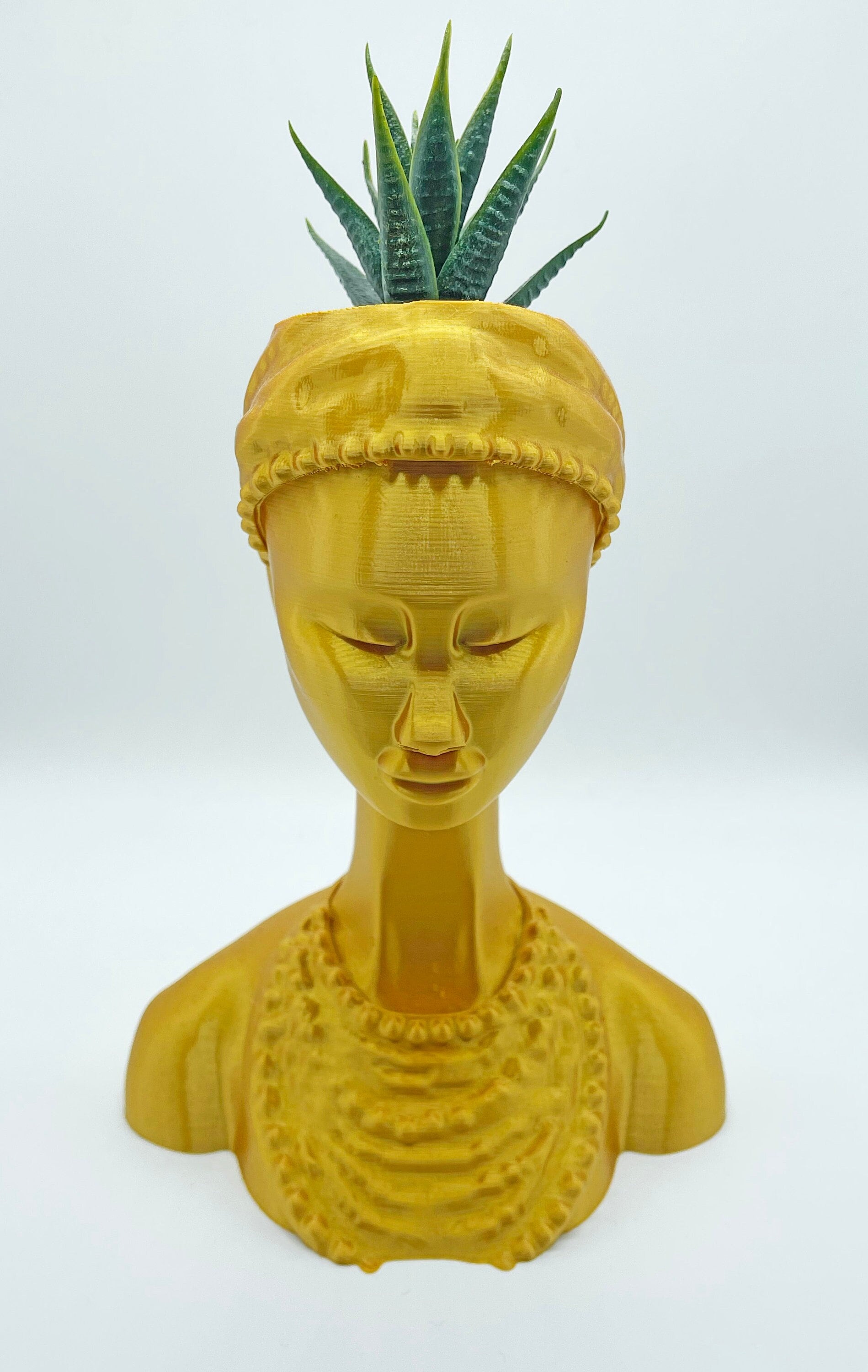 African Queen Face Head Planter, Black Girl Pot - Etsy